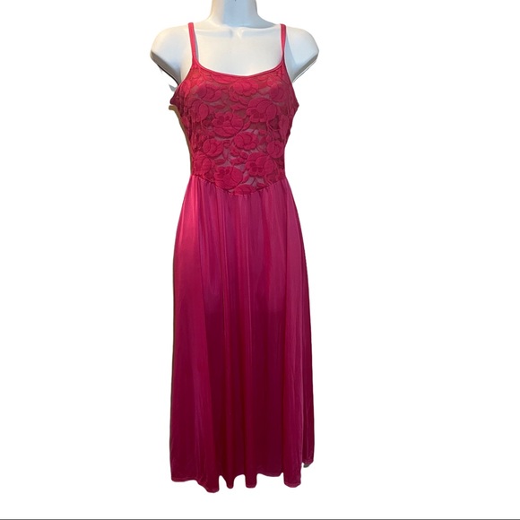 Olga Intimates And Sleepwear Vintage Olgas Nightgown Slip Dress Pink Floral Poshmark